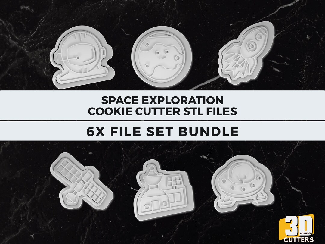 Space Cookie Cutter STL Set, Astronaut, Rocket, Mars (digital Download ...