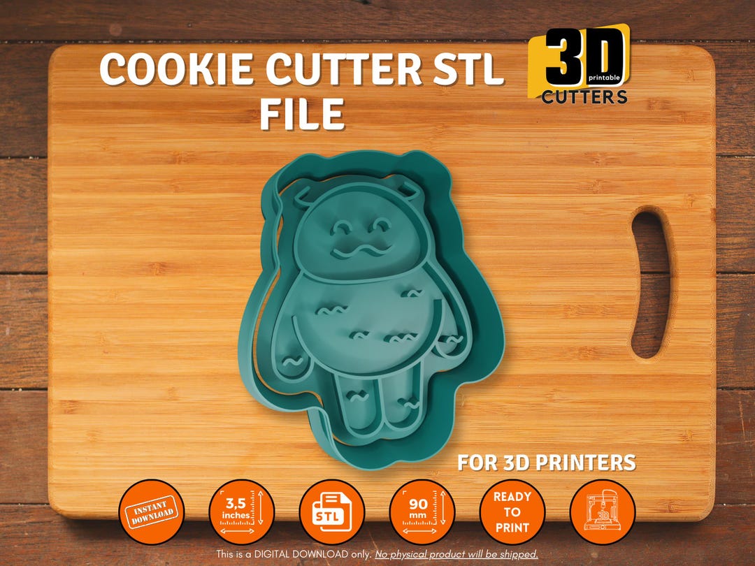 Cute Fat Monster Cookie Cutter Stl, Funny Monster Biscuit Stamp, Chubby ...