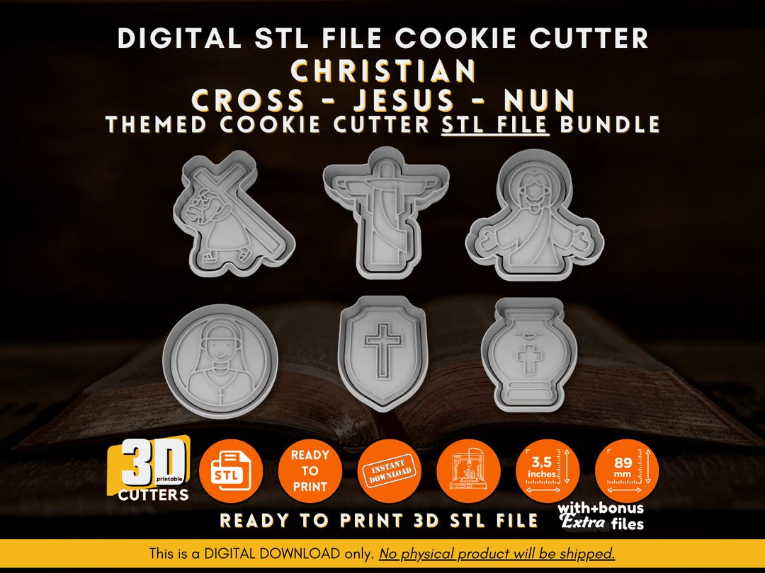 Cross Cookie Cutter STL File 3D Cookie Cutters, Jesus Nun Priest ...