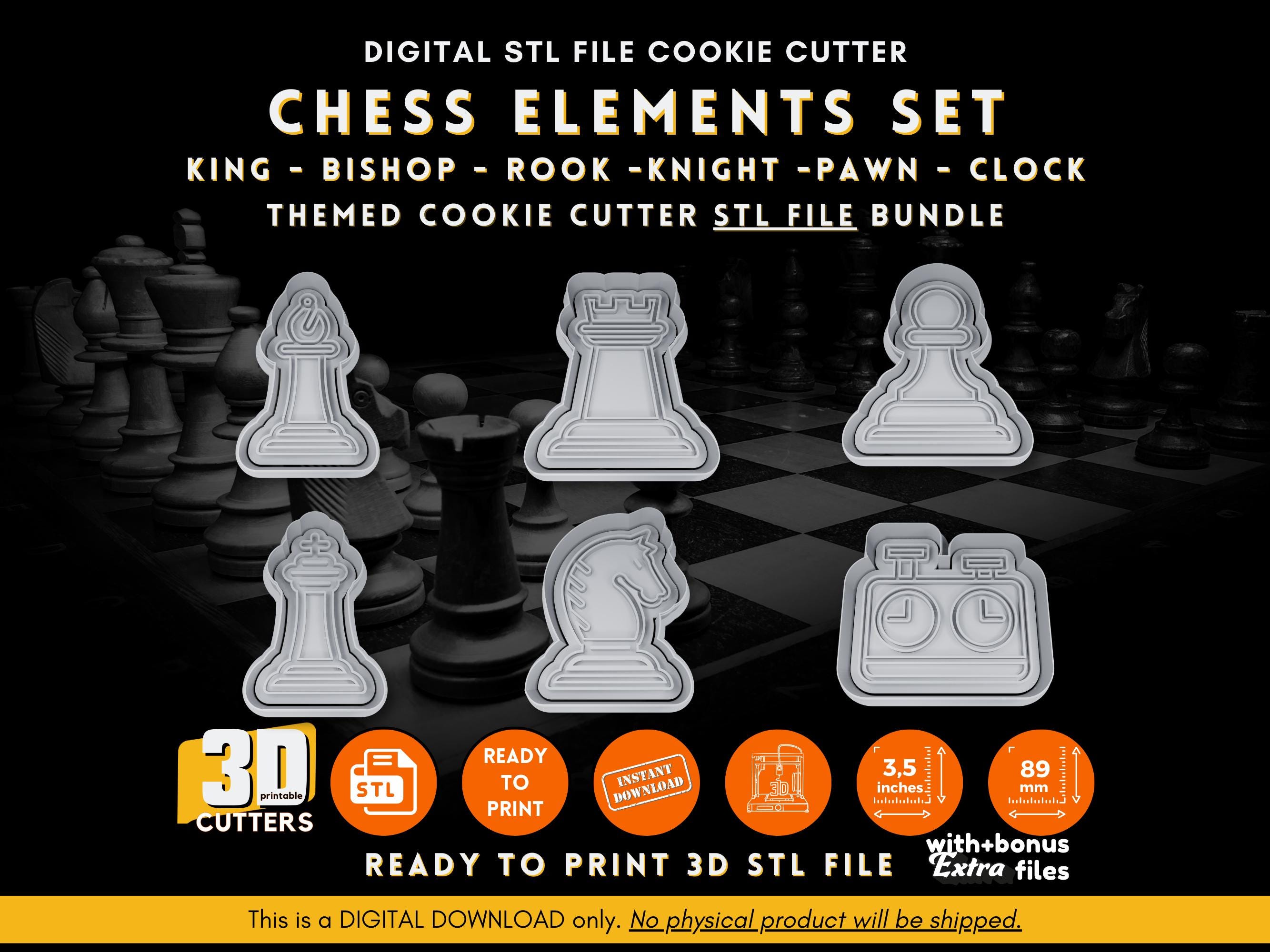 Chess Cookie Cutter STL Bundle: 3D Printable Chess Pieces (digital ...