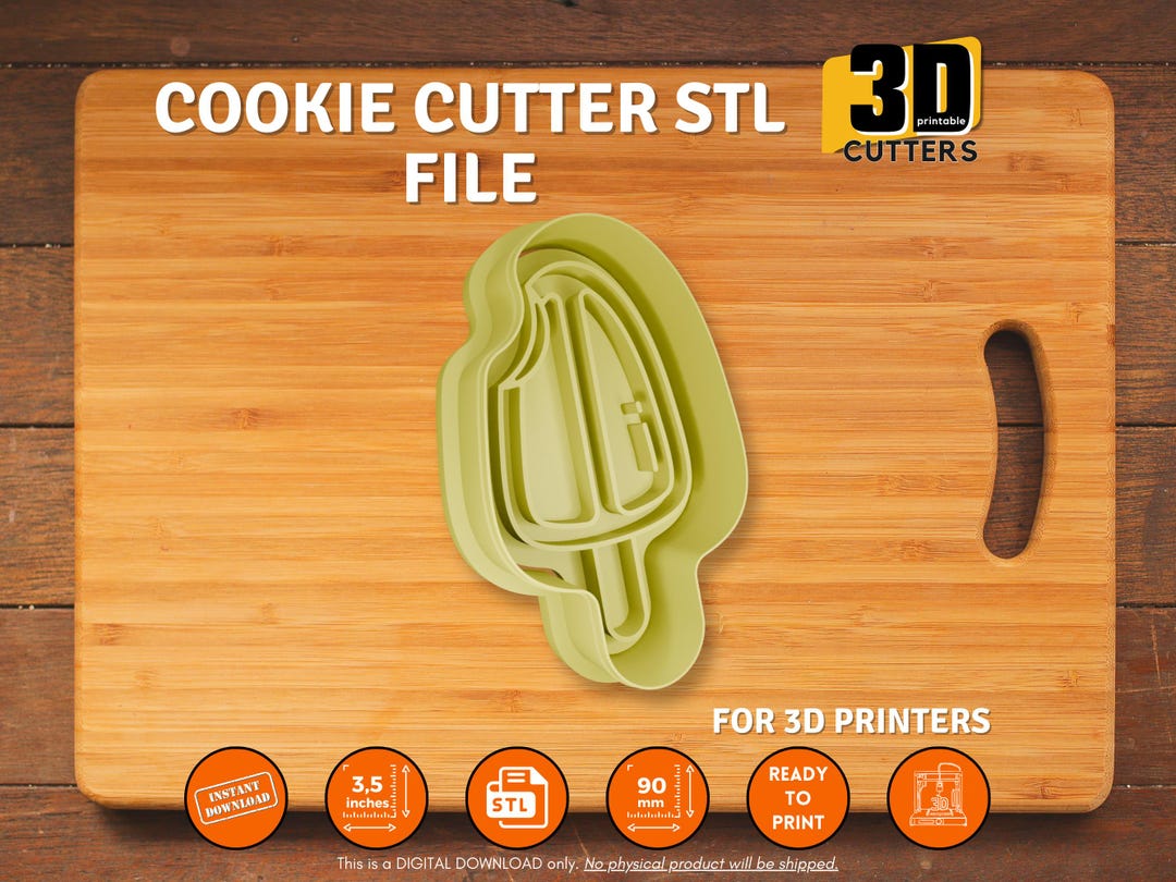 Digital Download STL, Cookie Cutter STL, Ice Cream Cutter, 3D Printable ...