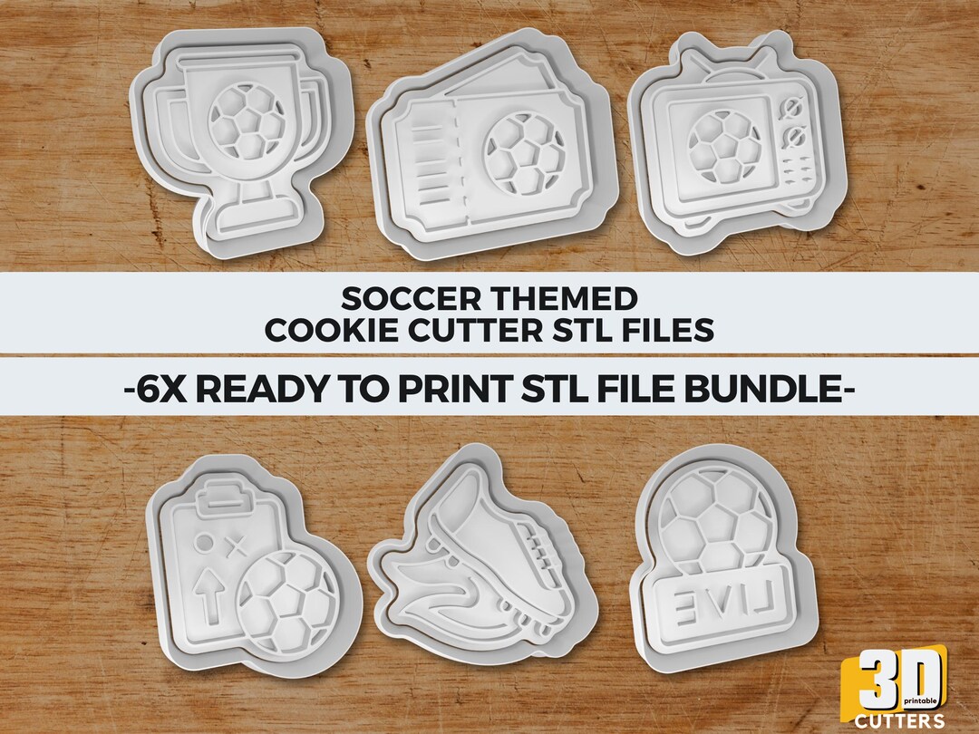 Soccer Cookie Cutter STL Files: 3D Printable Football Theme Set - Etsy