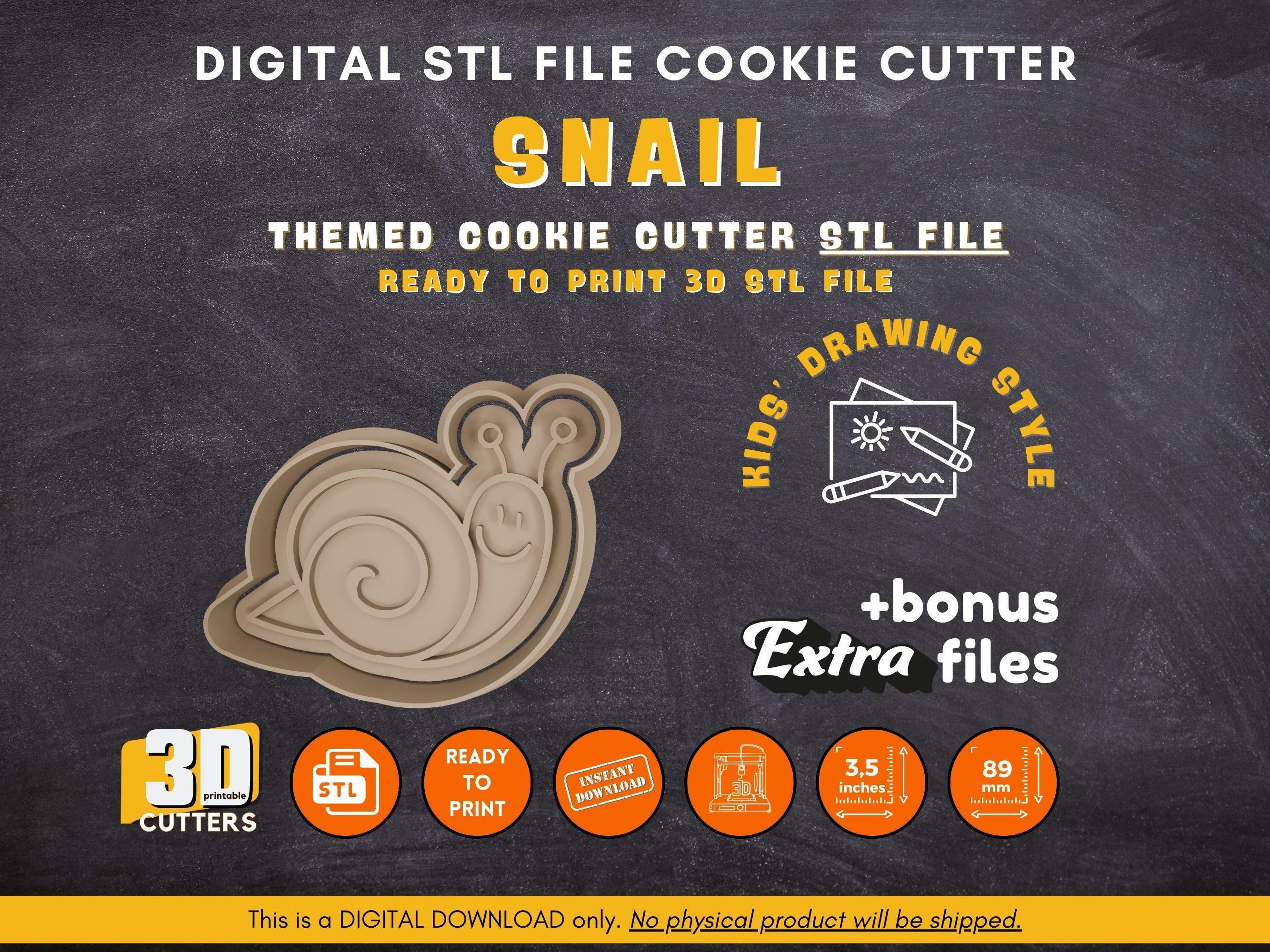 Snail Cookie Cutter STL: 3D Printable Baking Tool (digital Download) - Etsy