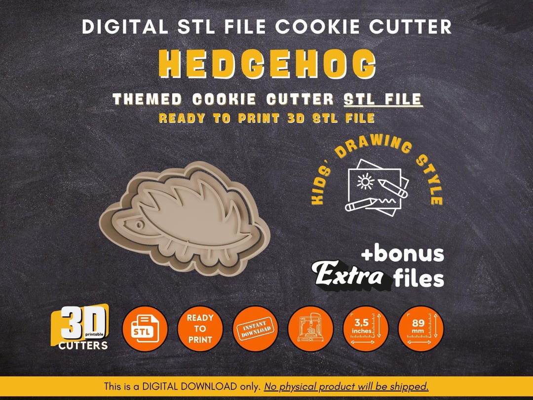 Hedgehog Cookie Cutter STL, 3D Printable Ready to Print Stl File ...