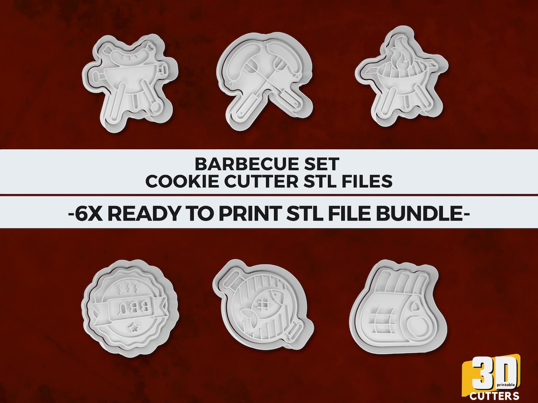 Barbecue Party Cookie Cutter STL, 3D Printable Ready to Print Stl File ...