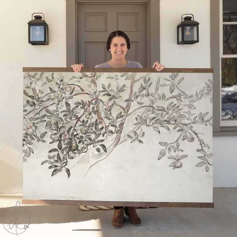 Tree Branch Tapestry Wall Art | Extra‑large Botanical Canvas Hanging ...