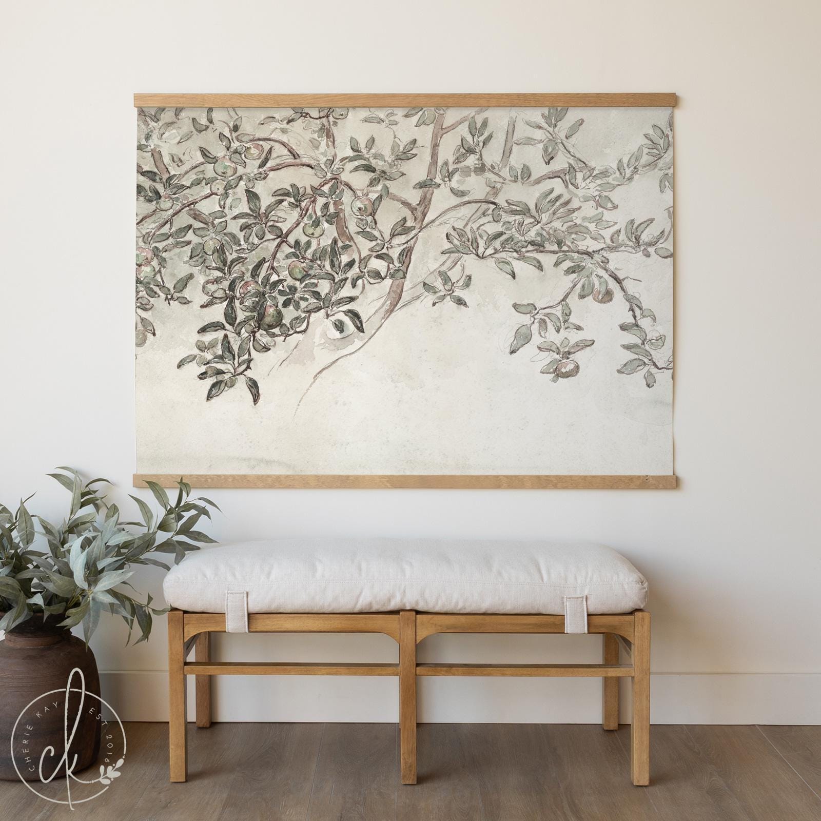Tree Branch Tapestry Wall Art | Extra‑large Botanical Canvas Hanging ...