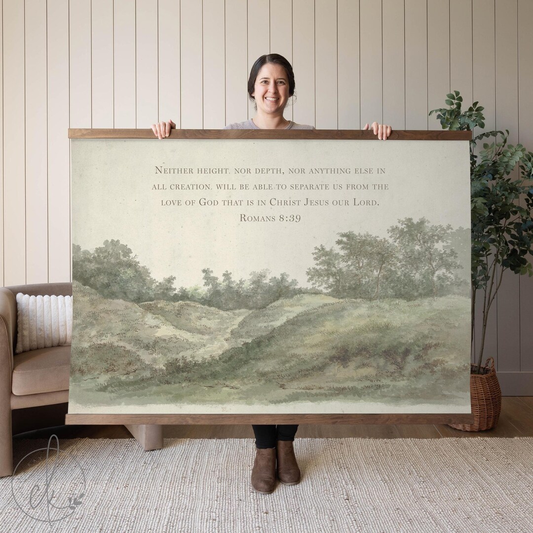 Romans 8:39 Christian Canvas Tapestry | Large Bible Verse Wall Art ...