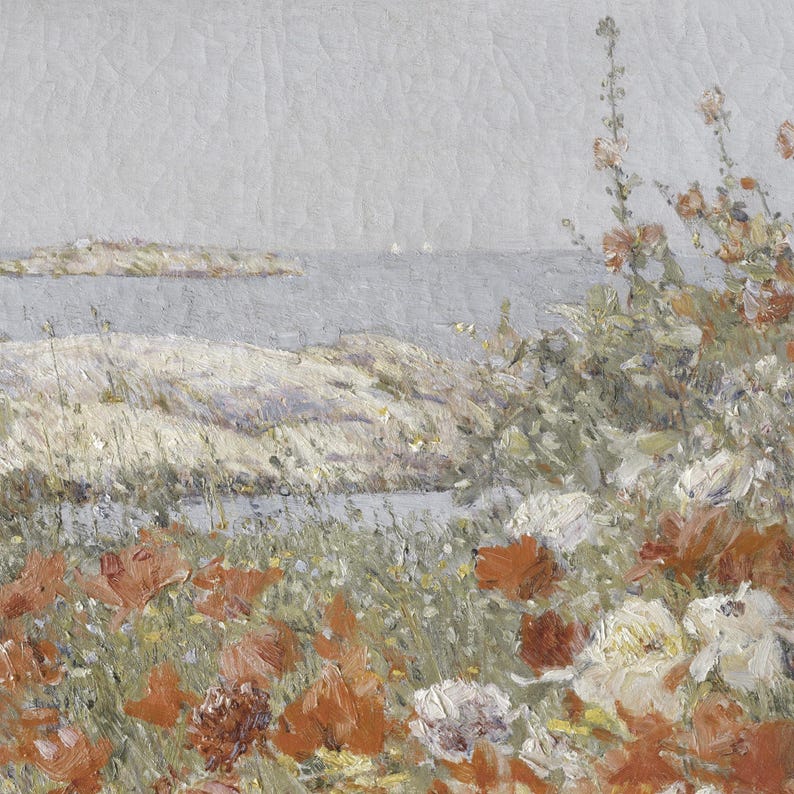 Vintage Landscape Painting | Large Wall Tapestry | Coastal Garden Wall ...