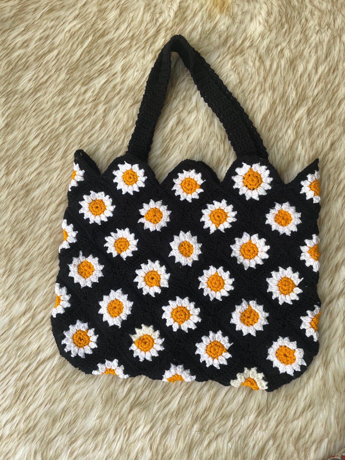 Crochet Granny Square Daisy Tote Bag Pattern (PDF) - Etsy