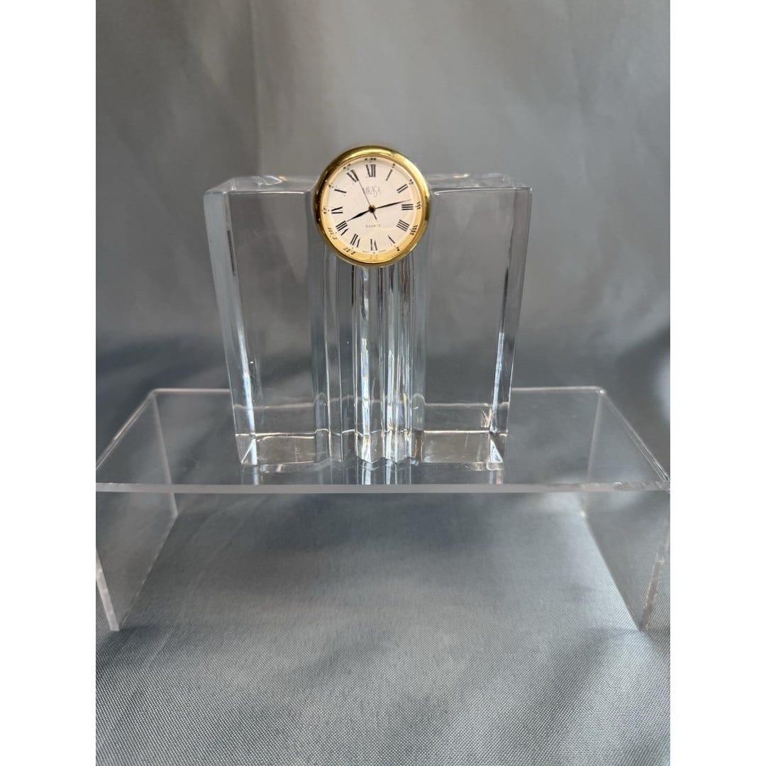 Mikasa Vintage Crystal Clock Austria Crystal Made in Germany Sleek ...