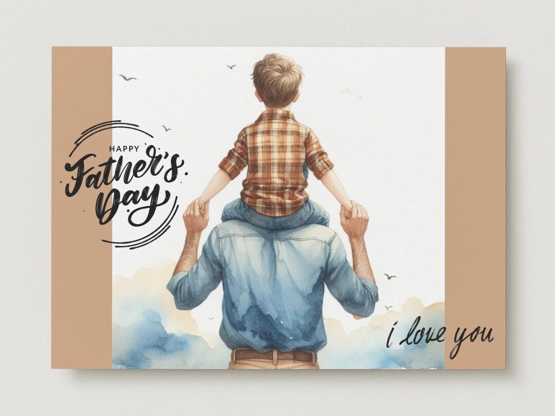 Father's Day Printable Card – Sweet & Heartfelt Digital Card for Dad ...