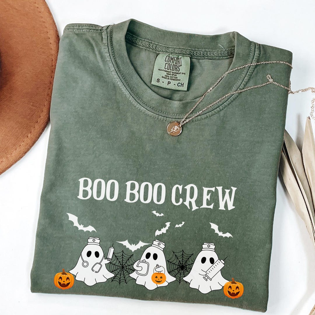 Camiseta de enfermera de Halloween de Boo Boo Crew, camiseta de colores ...