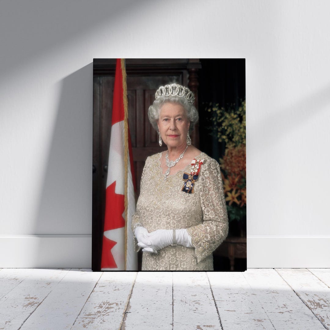 Queen Elizabeth II Portrait Custom Canvas Art Print, Queen Elizabeth ...