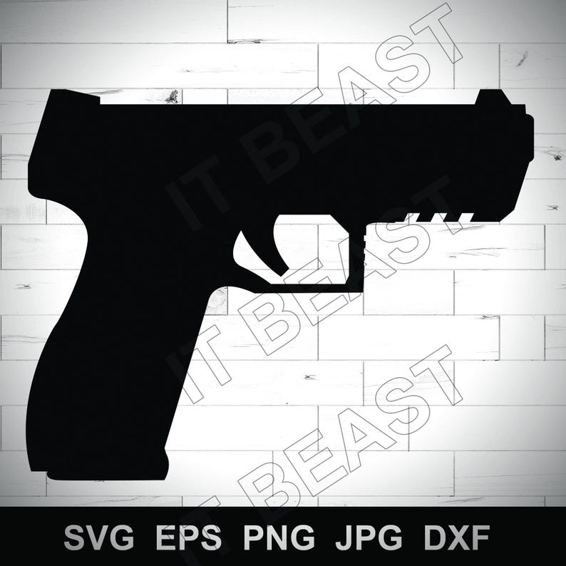 Hand Pistol Gun Template Svg , Dxf , Jpg , Png , Eps Cut File Download ...