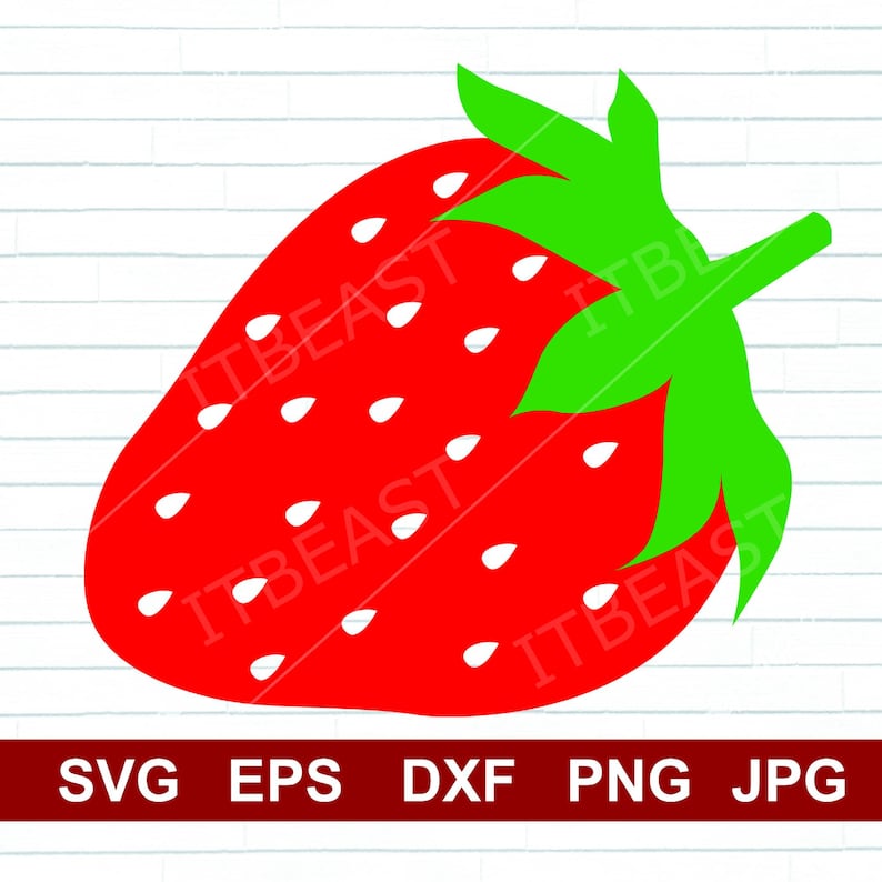 Strawberry Svg,eps,dxf,png,jpg Vector Cutfile for Cricut Digital ...