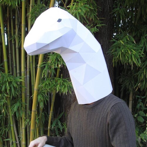 Brontosaurus Mask: Paper Glue Our DIY Pattern This Fun - Etsy