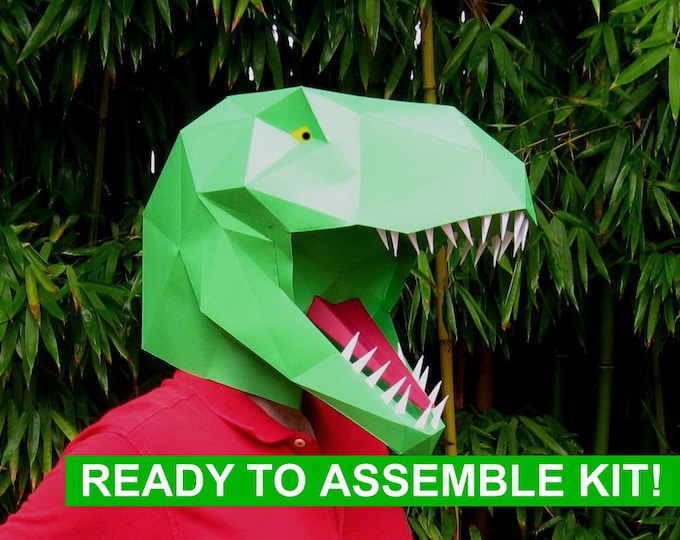Dinosaur Mask Kit - T-rex Kit - Build a Tyrannosaurus! | Paper Mask ...