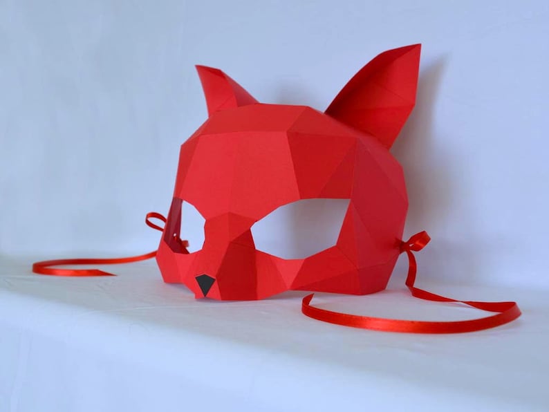 Cat Ears Face Mask for Halloween DIY Pattern Builds in 30 - Etsy