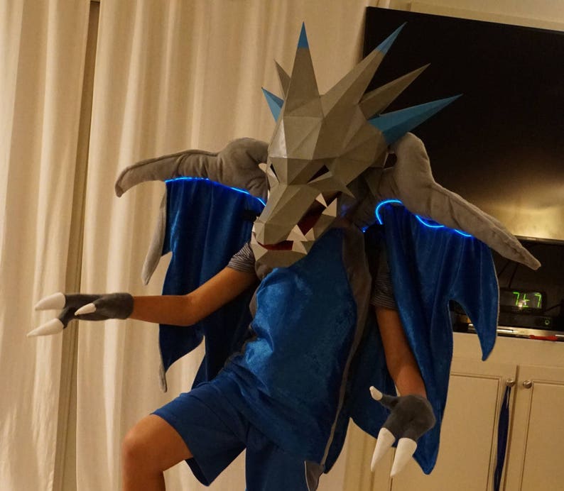 Dragon Mask With Moving Jaw Papercraft 3d Paper Mask Etsy