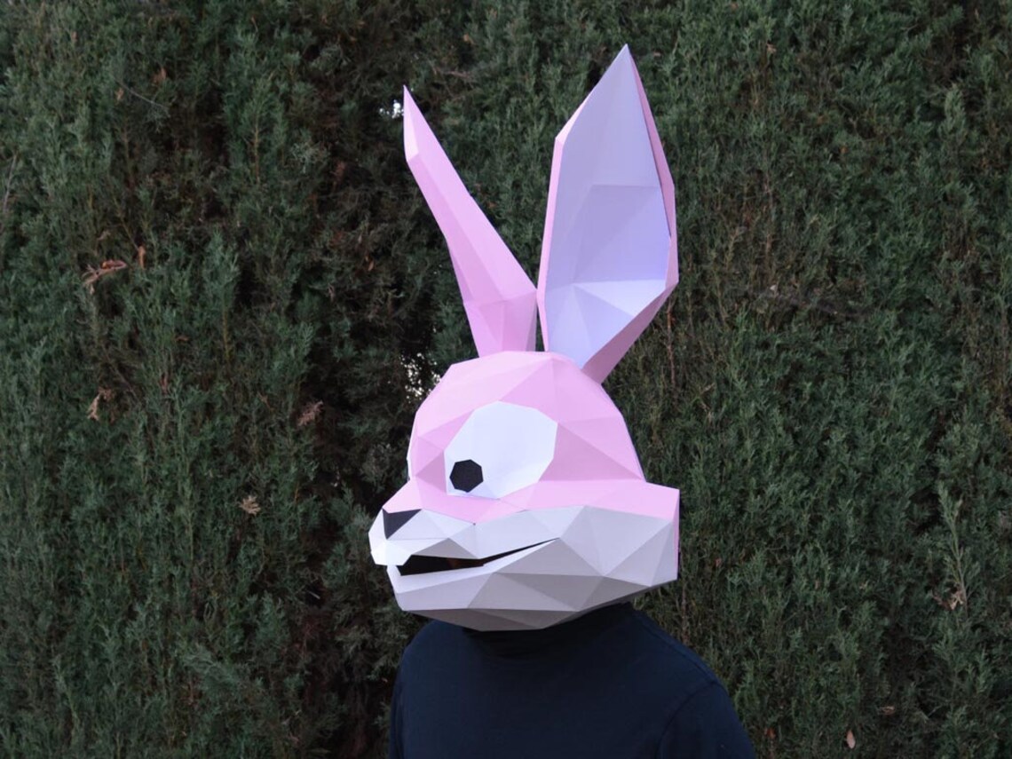 Bunny Mask Papercraft Pattern | Rabbit Mask | Cartoon Mask | Printable ...