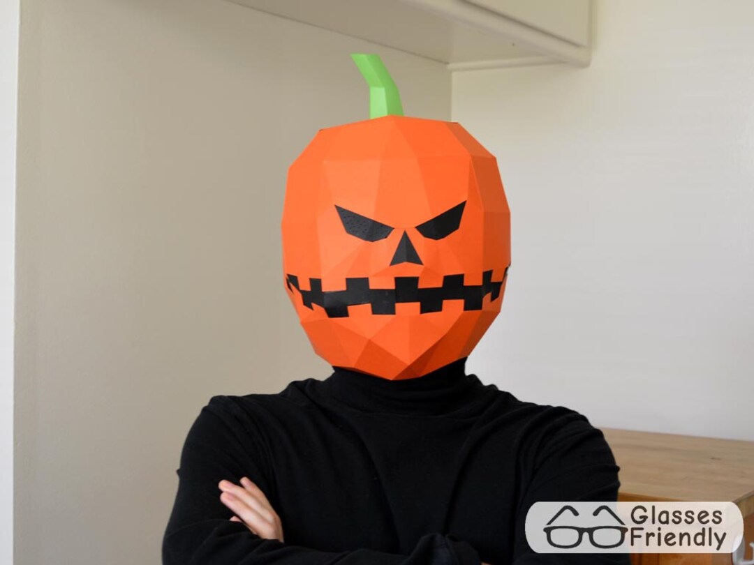 Jack-o-lantern Mask - Paper Pattern Instant Download | Halloween Mask ...