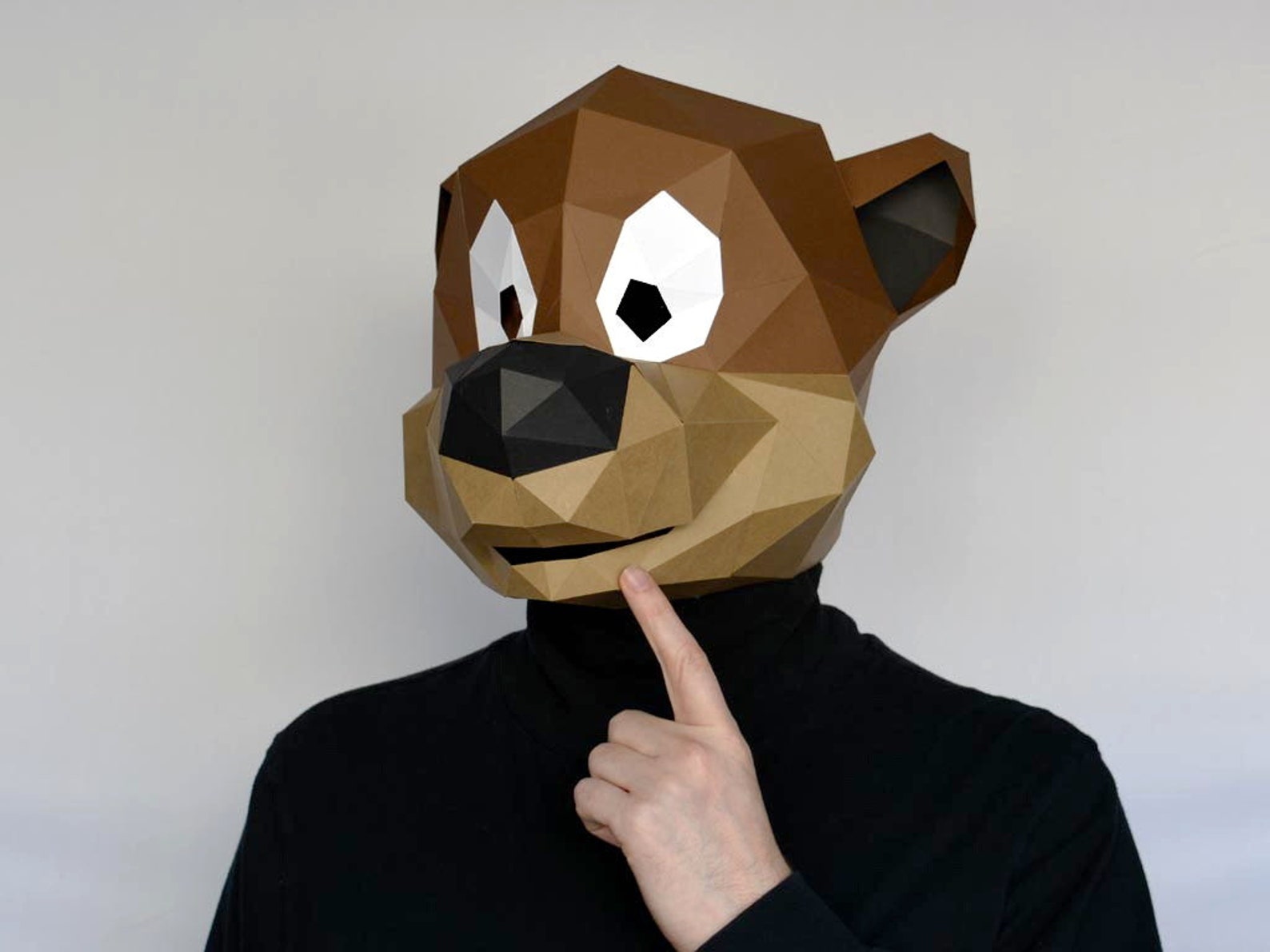 Toon Bear Mask Papercraft Pattern Cartoon Mask Printable | Etsy