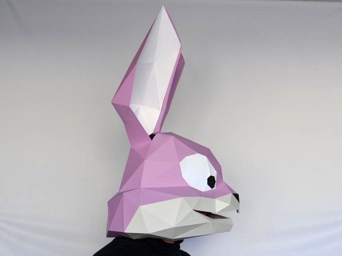 Bunny Mask Papercraft Pattern | Rabbit Mask | Cartoon Mask | Printable ...