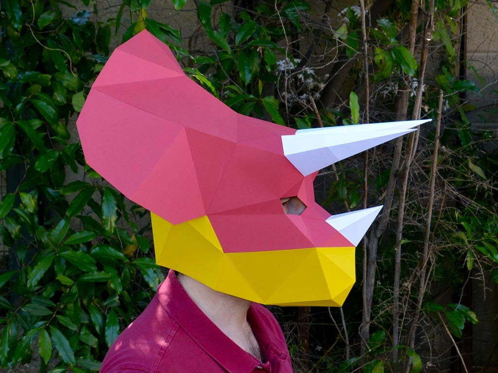 Dinosaur Mask Triceratops Great Dinosaur Birthday Fun | Etsy