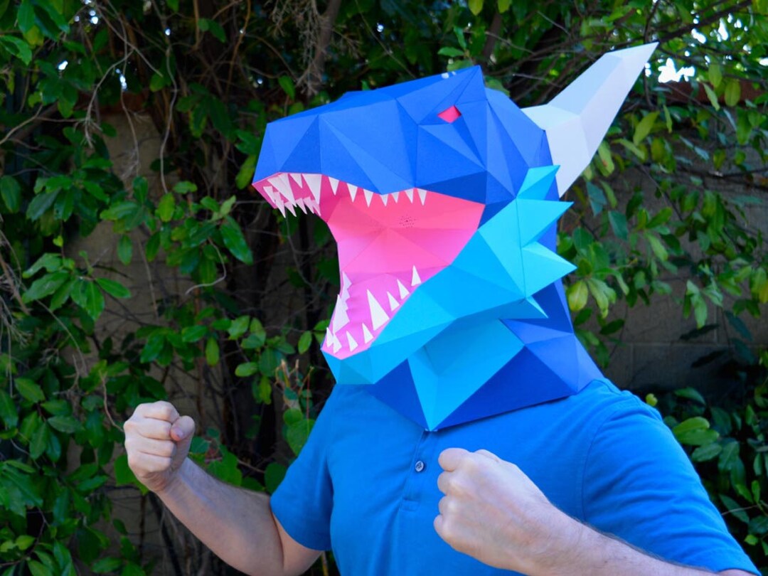 Dragon Mask - Papercraft Mask Pattern Instant Download | Printable Mask ...