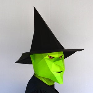 Witch Mask - Low Poly Mask Pattern Uses Just Paper and Glue | Halloween ...
