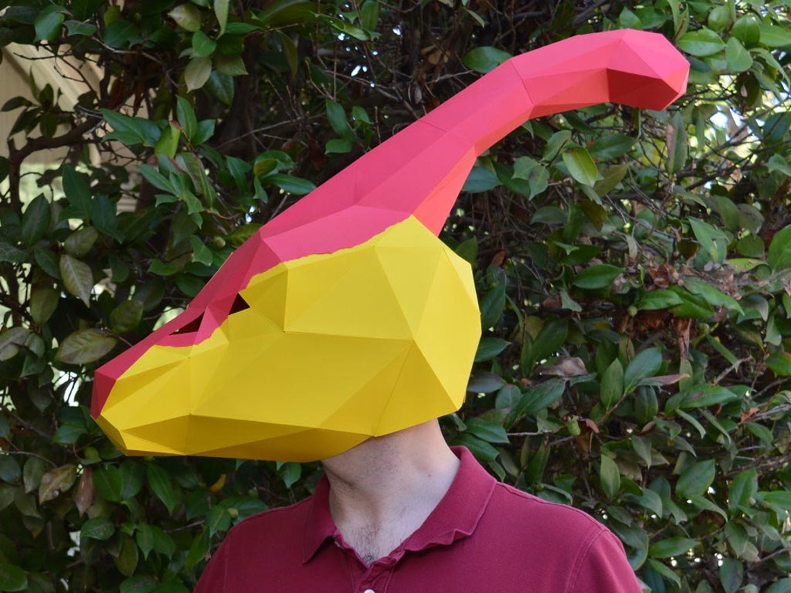 Dinosaur Mask Parasaur Mask Paper Pattern Dinosaur Party - Etsy