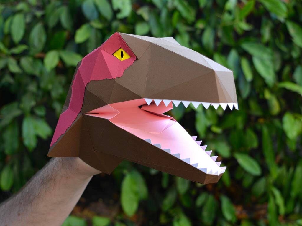 Velociraptor Paper Puppet Pattern | DIY Kids Craft (PDF Pattern) - Etsy