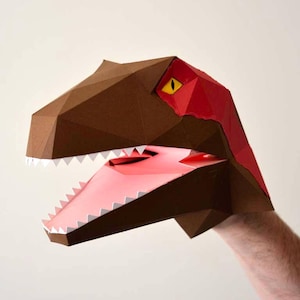 Velociraptor Puppet Paper Pattern | Dinosaur Puppet | Kids Craft ...