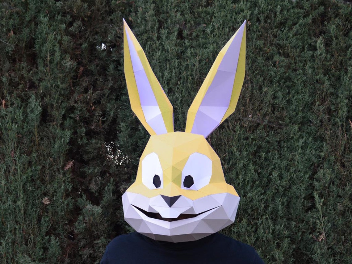 Bunny Mask Papercraft Pattern | Rabbit Mask | Cartoon Mask | Printable ...