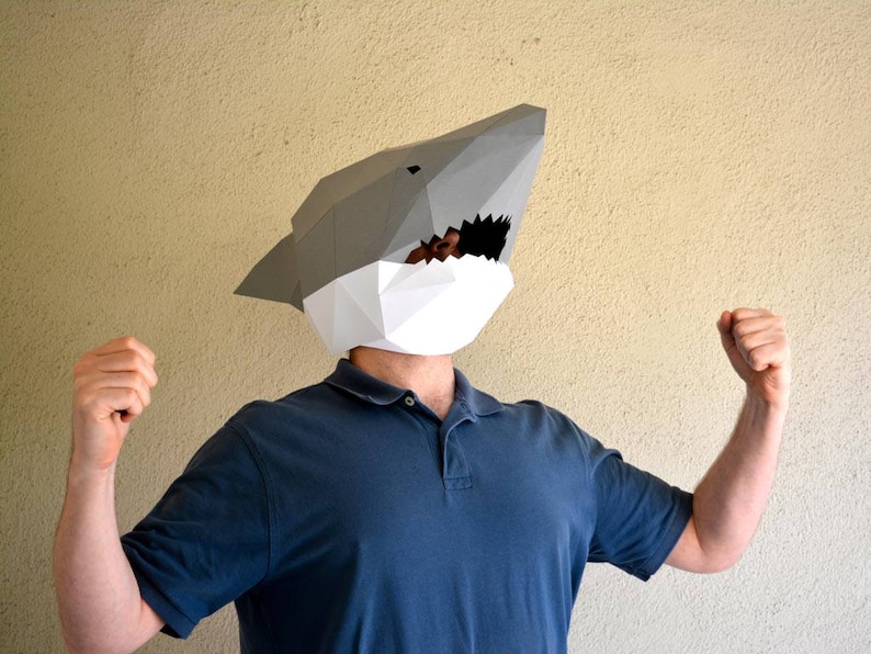 Shark Mask Papercraft Template Baby Shark Animal Mask - Etsy UK