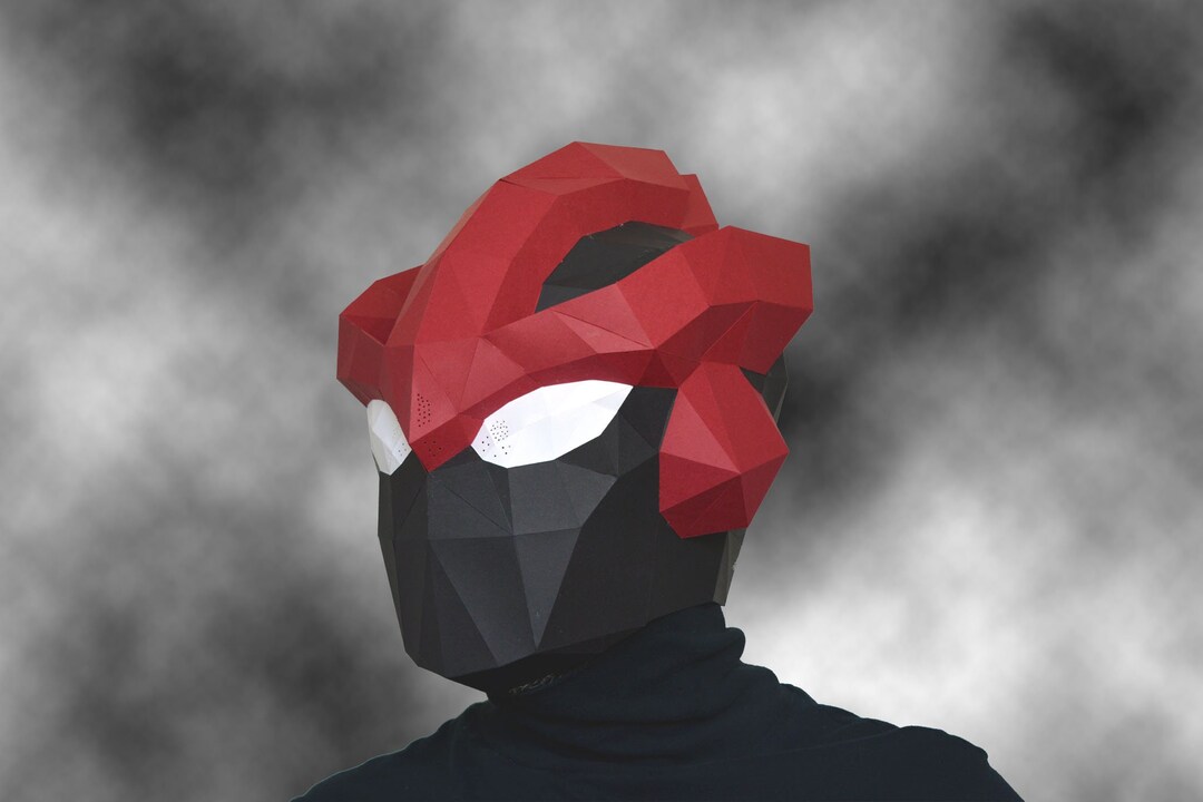 Robot Mask - Galactic Ninja Mk3 Low Poly Mask Pattern - Papercraft ...