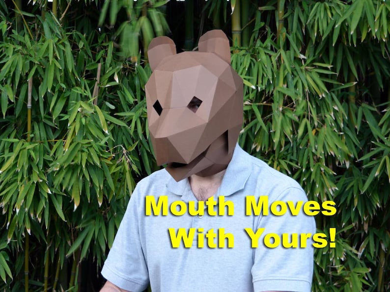 Animal Mask : Bear Mask With Moving Jaw! | Halloween Mask | Printable ...