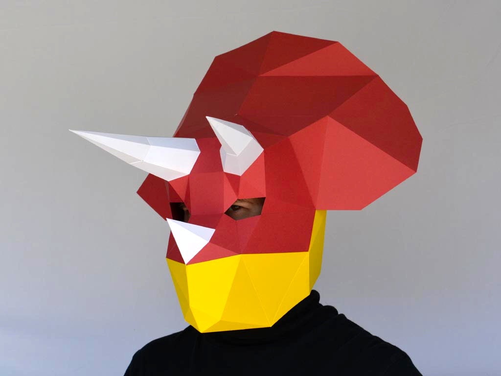 Dinosaur Mask Triceratops Great Dinosaur Birthday Fun | Etsy