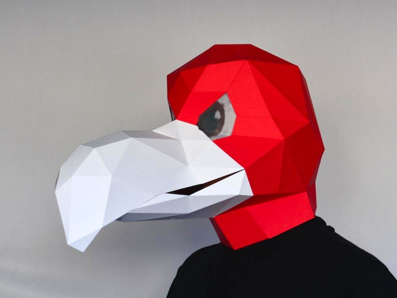 Vulture Mask Papercraft Pattern | Printable Halloween Costume (PDF) - Etsy