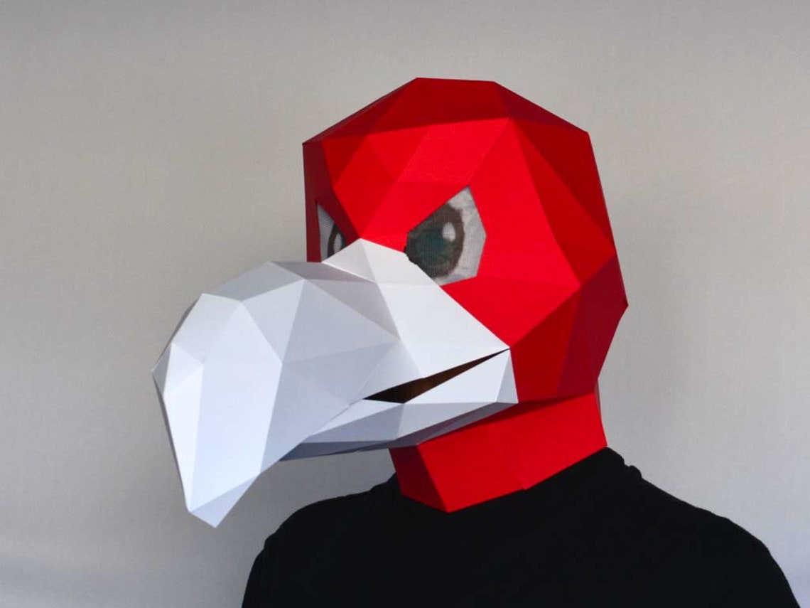 Toon Vulture Mask Papercraft Pattern Cartoon Mask | Etsy