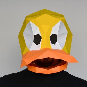Rubber Duck Mask Papercraft Pattern | Cartoon Mask | Printable Mask ...