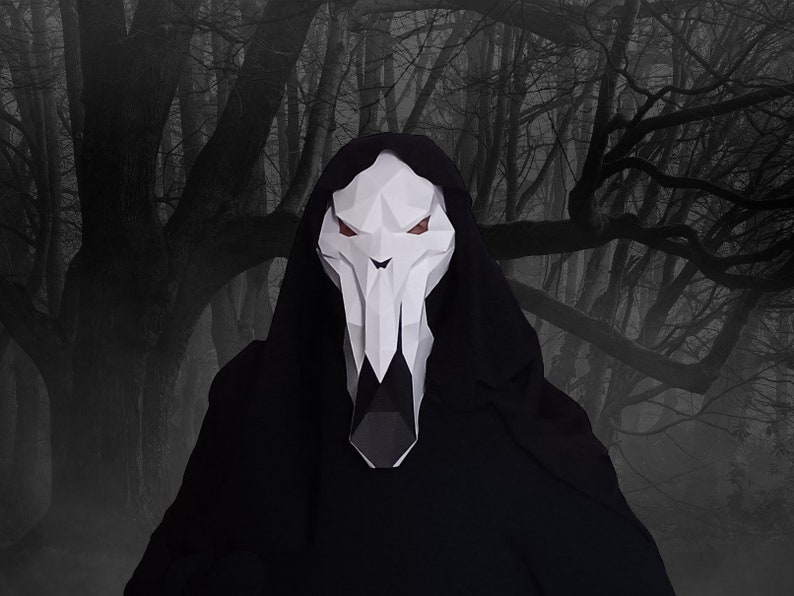 Papercraft Demon Skull Mask: DIY Halloween Half-mask (PDF Pattern) - Etsy