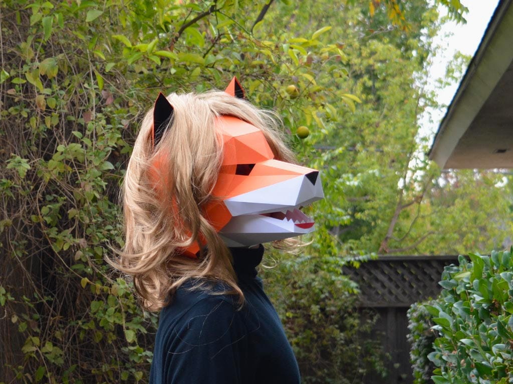 Fox Mask With Moving Jaw! - Paper Halloween Mask | Animal Mask | DIY ...