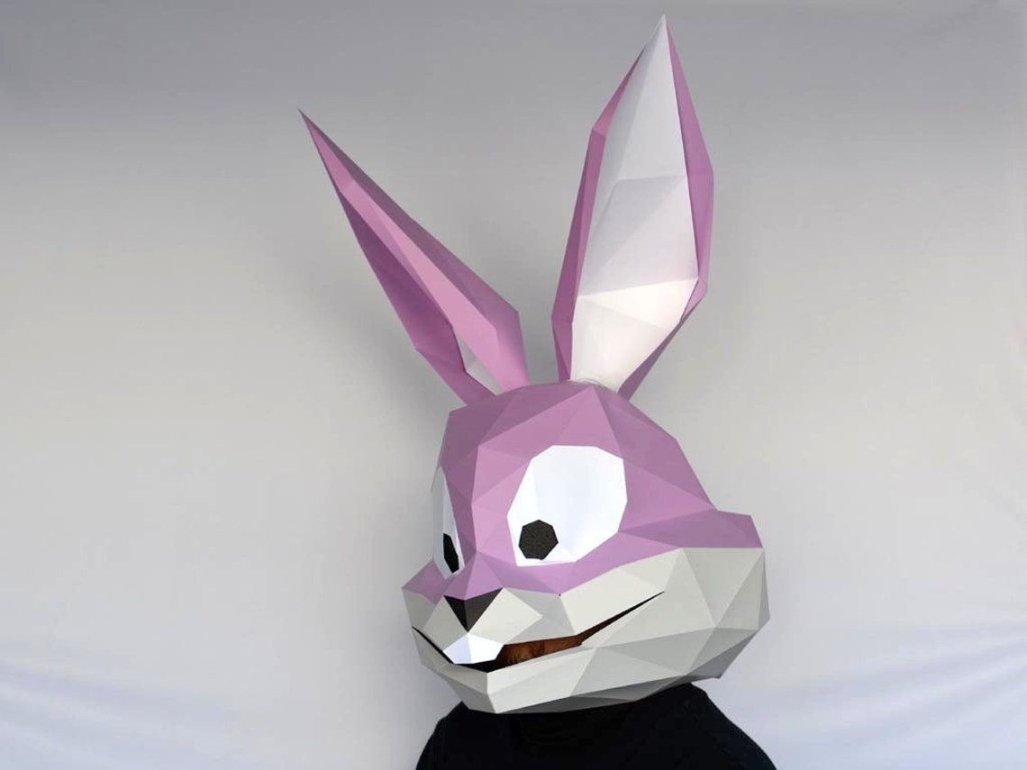 Bunny Mask Papercraft Pattern Rabbit Mask Cartoon Mask - Etsy