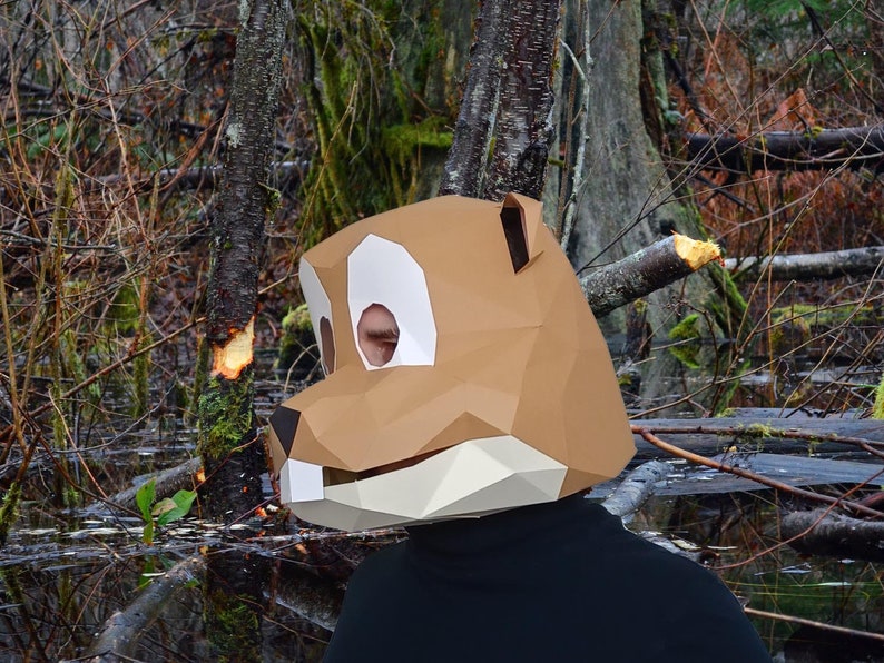 Papercraft Beaver Mask Pattern: DIY Costume (PDF Pattern) - Etsy