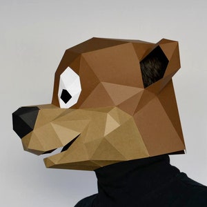 Toon Bear Mask Papercraft Pattern | Cartoon Mask | Printable Mask ...