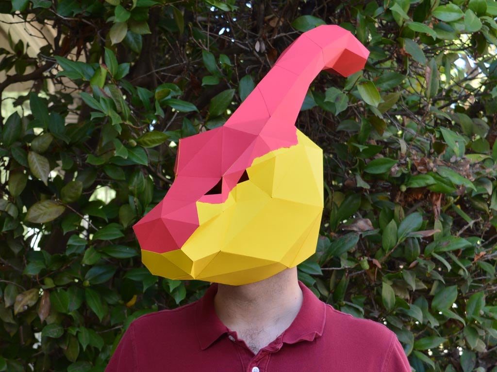 Dinosaur Mask Parasaur Mask Paper Pattern Dinosaur Party | Etsy