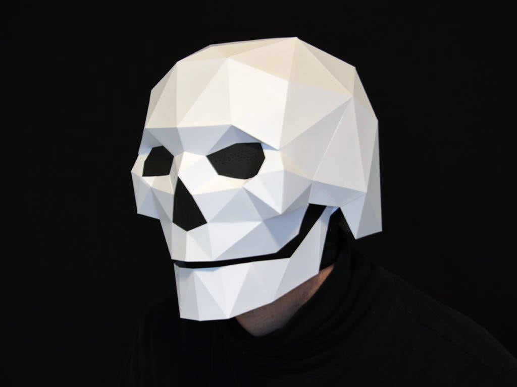 Skull Mask With Moving Mouth Pattern Two Styles Halloween - Etsy Australia