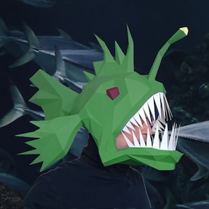 Scary Halloween Mask: Angler Fish Mask Pattern | Anglerfish Deep Sea ...
